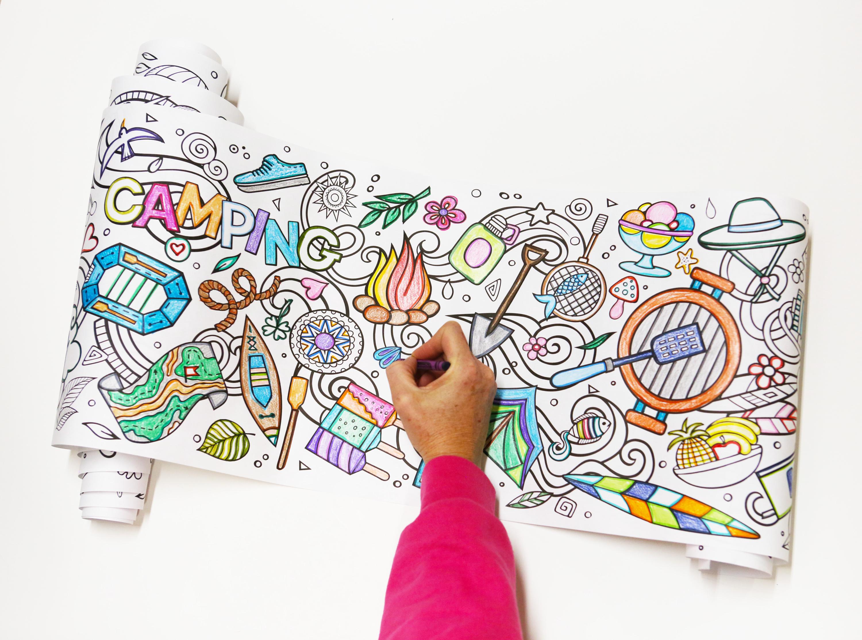 COLORING ROLL–SUMMERTIME--18 Feet by 12 Inches. Yards of Fun for Kids ...
