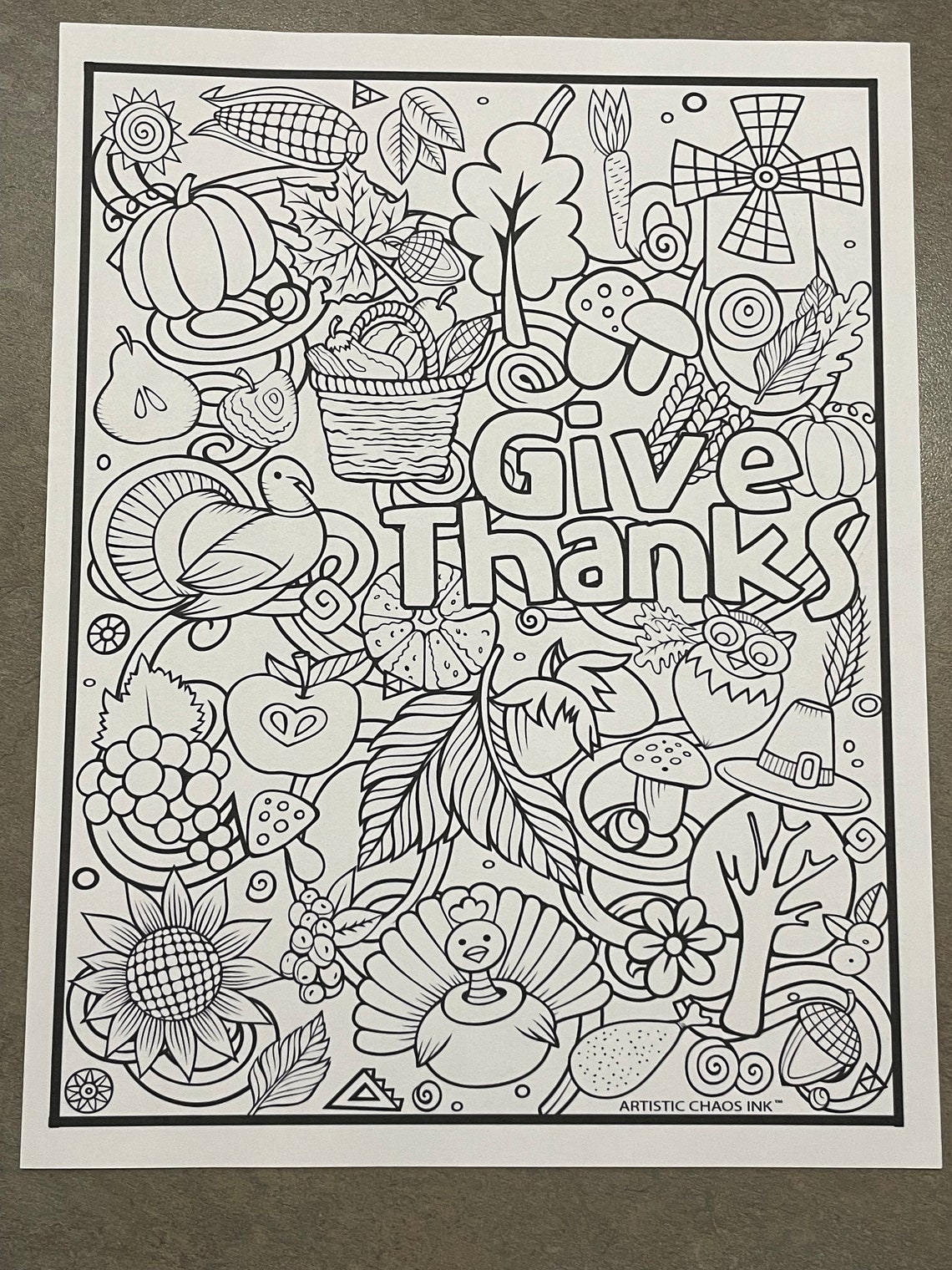 Thanksgiving Coloring Page Friendsgiving Coloring Placemat - Etsy