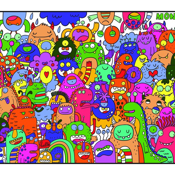 Large Coloring Mural - Etsy