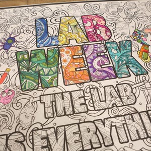 Lab Week Coloring Page Downloadable Giant Coloring Sheet for Lab Week ...