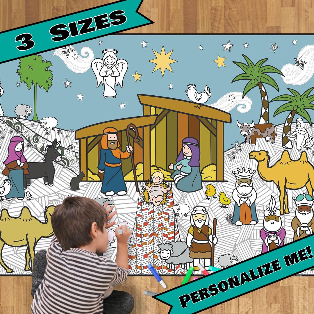 HUGE Coloring Poster--nativity--coloring Activity for Groups ...