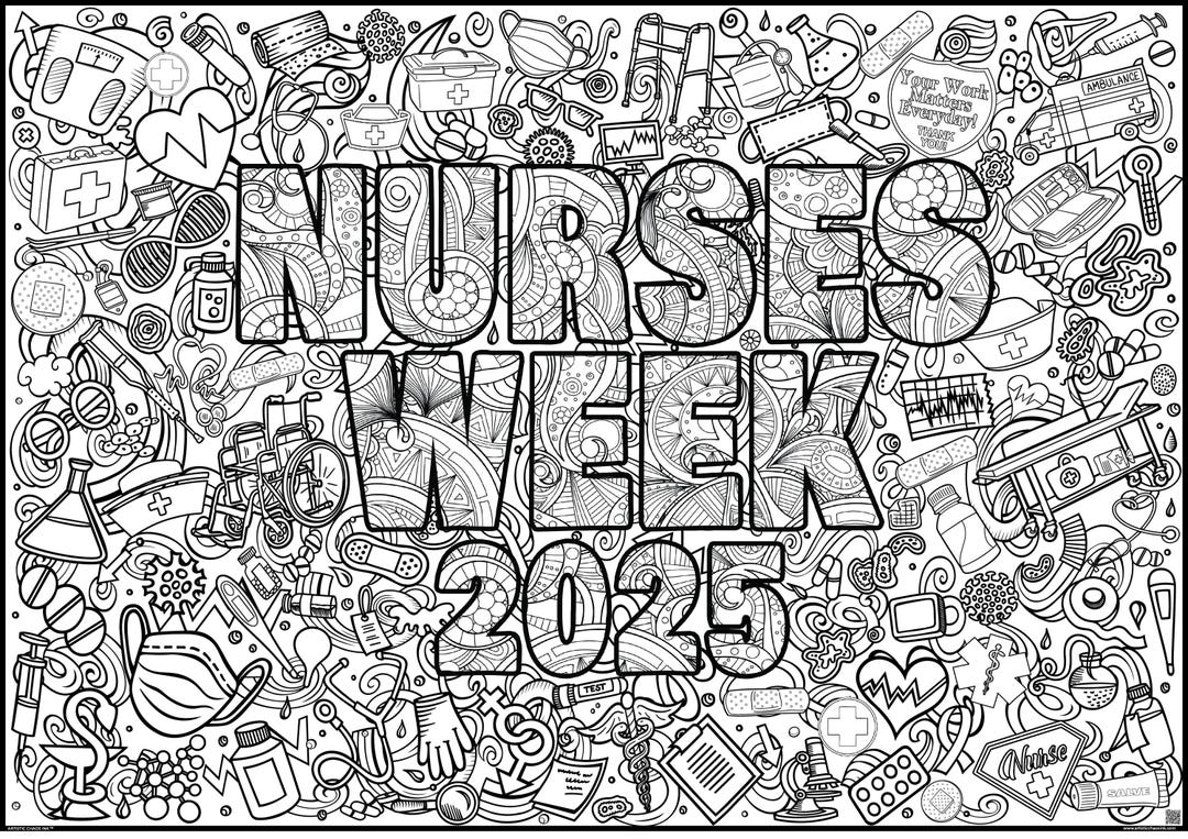 Nurses Week 2025 Celebration Poster for Nurses Week Coloring Page ...