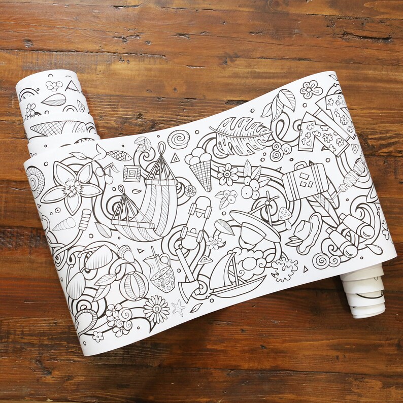 COLORING ROLL–SUMMERTIME--18 Feet by 12 Inches. Yards of Fun for Kids ...