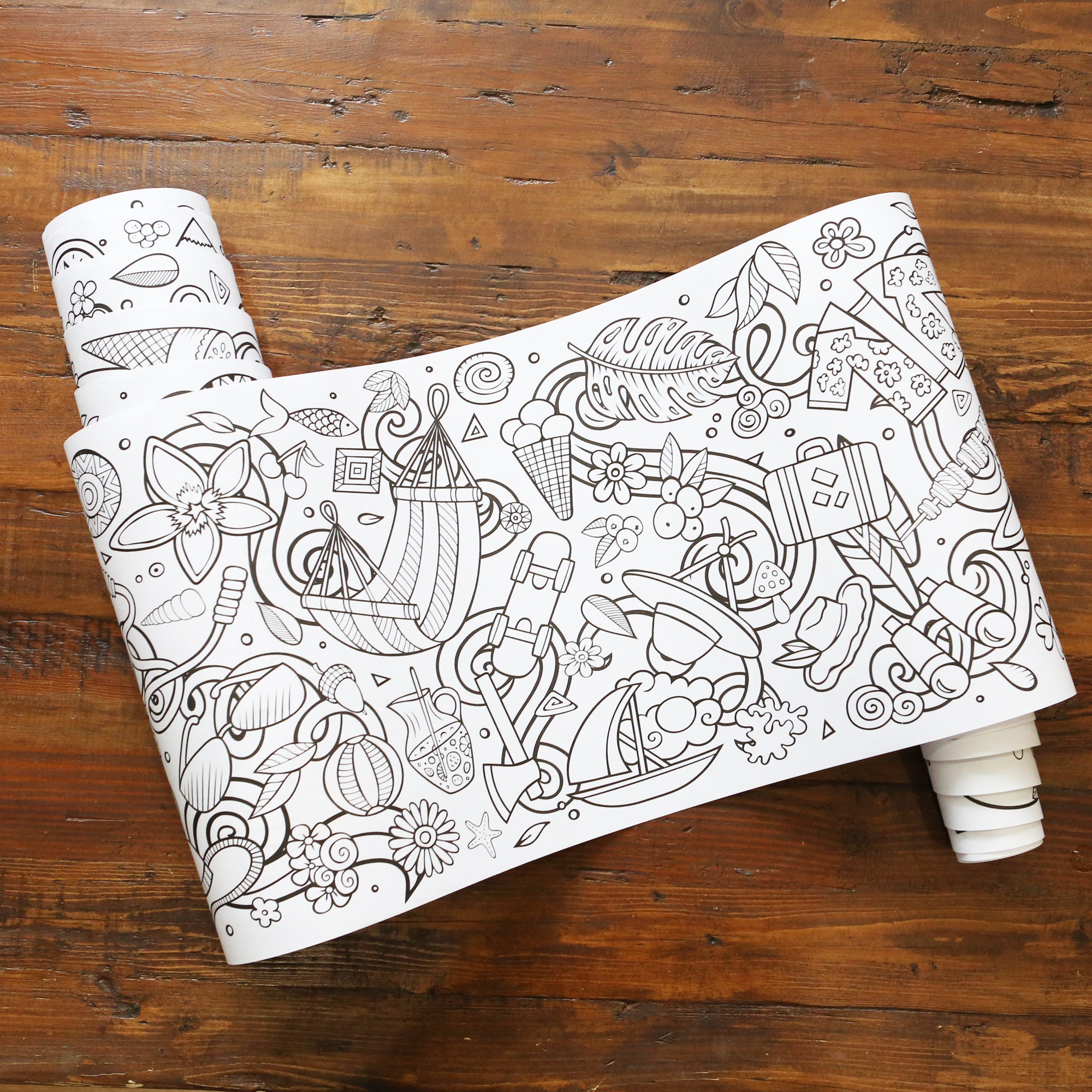 COLORING ROLL–SUMMERTIME--18 Feet by 12 Inches. Yards of Fun for Kids ...