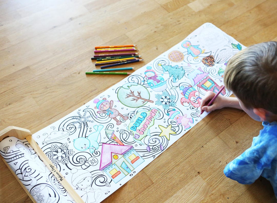 Fall and Winter Coloring Roll Coloring Activity for Kids Coloring for ...