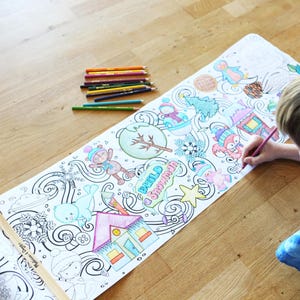 Fall and Winter Coloring Roll Coloring Activity for Kids Coloring for ...
