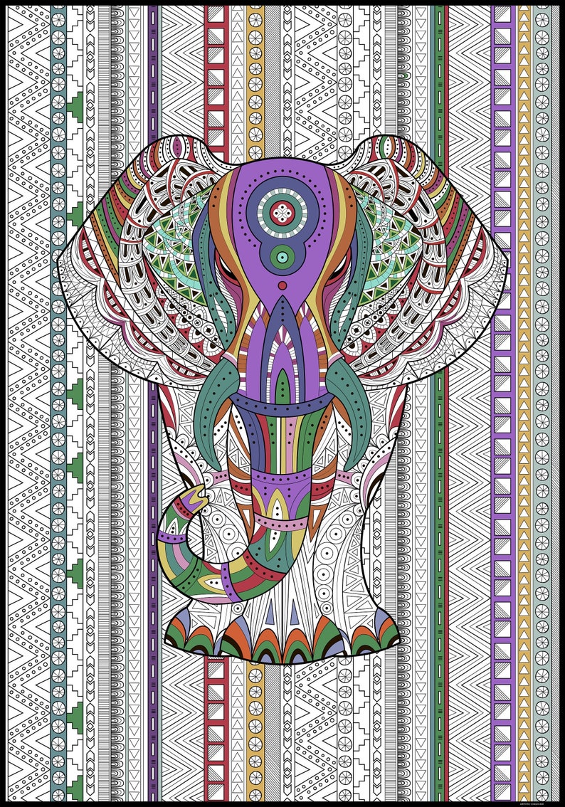 HUGE Coloring Poster–elephant--coloring Activity for Groups ...
