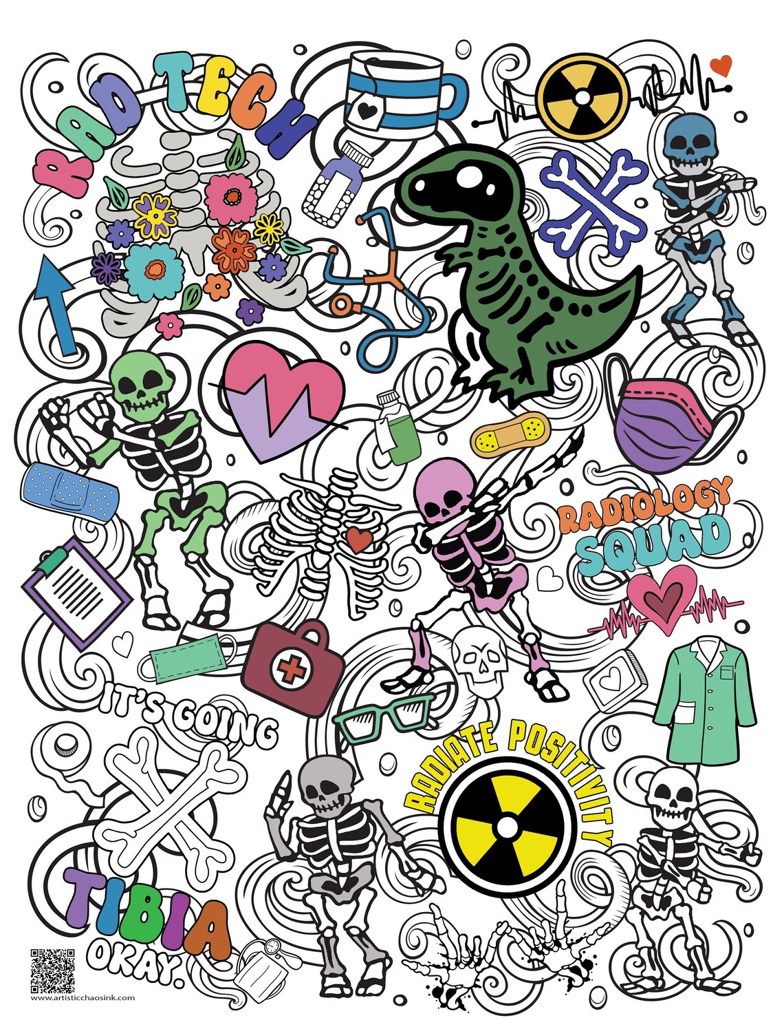 RAD Week Coloring Page, Radiology Coloring Page, Instant Download, RAD ...