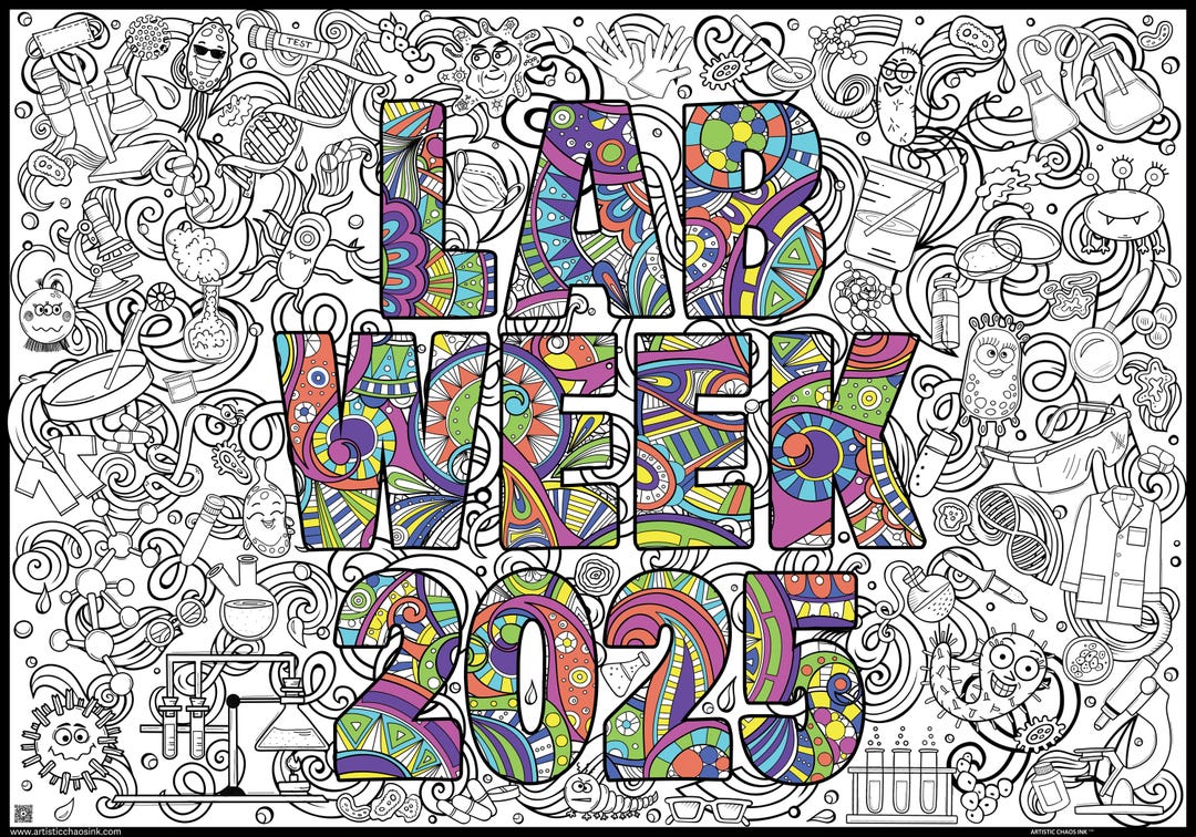 Lab Week 2025 Theme Poster Coloring Page Giant Sheet Lab Week Clinical ...