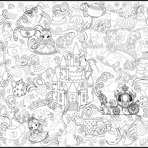 Princess Tea Party Classic Coloring Sheets for Kids & Adults Use on ...
