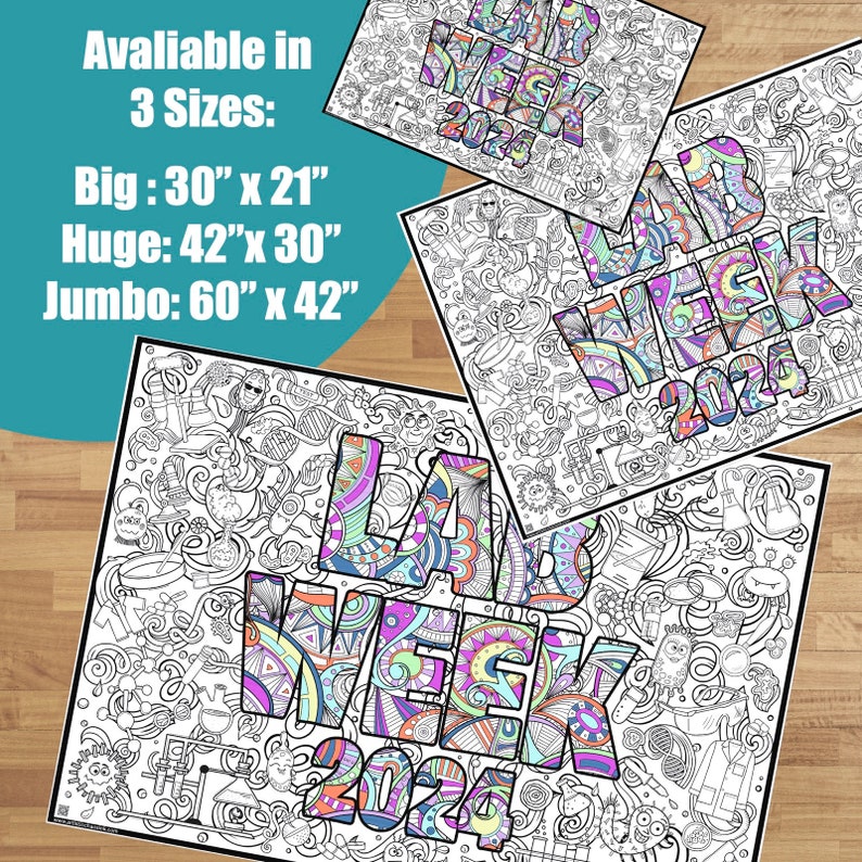 Lab Week 2026 Theme Poster Coloring Page Giant Sheet Lab Week ...