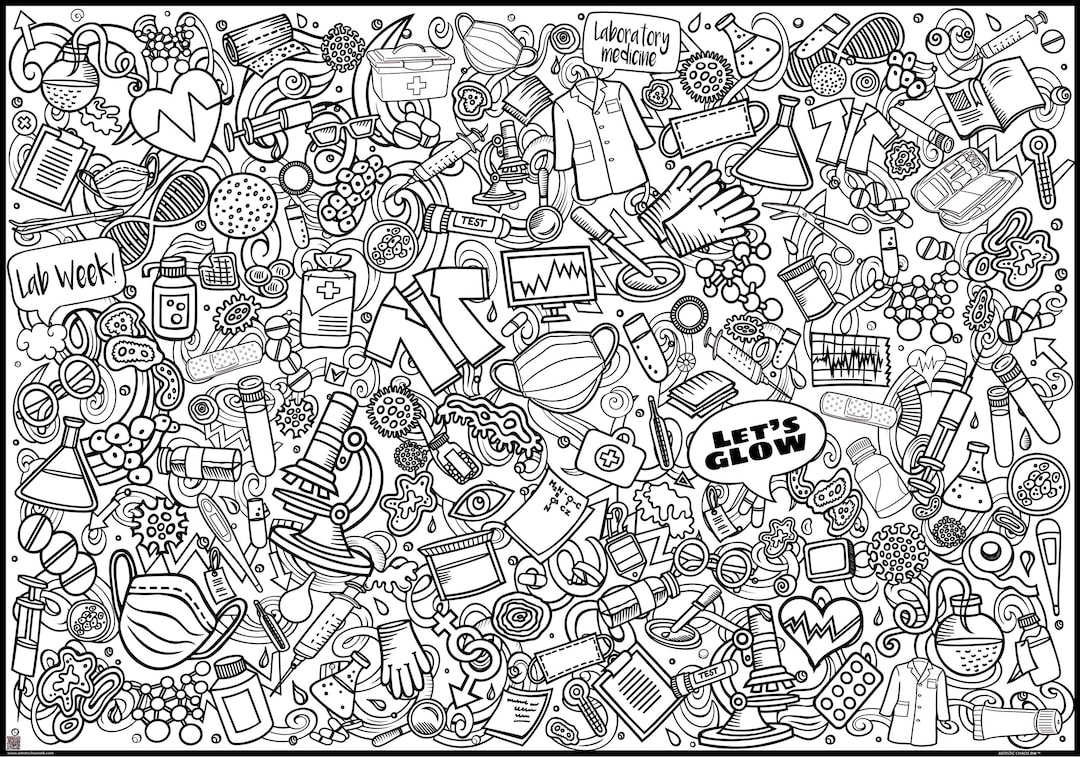 Lab Week 2025 Coloring Poster Let's Glow 2025 Medical Laboratory ...