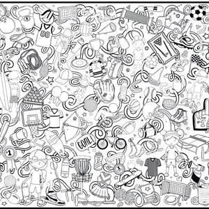 HUGE Coloring Poster–sports--coloring Activity for Groups, Individuals ...