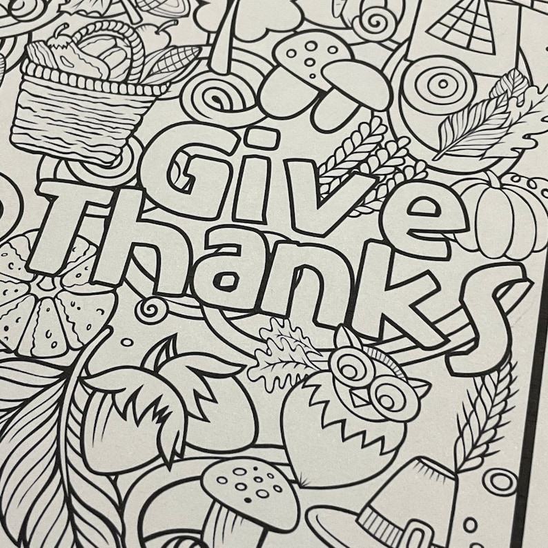 Thanksgiving Coloring Page Friendsgiving Coloring, Placemat Coloring ...