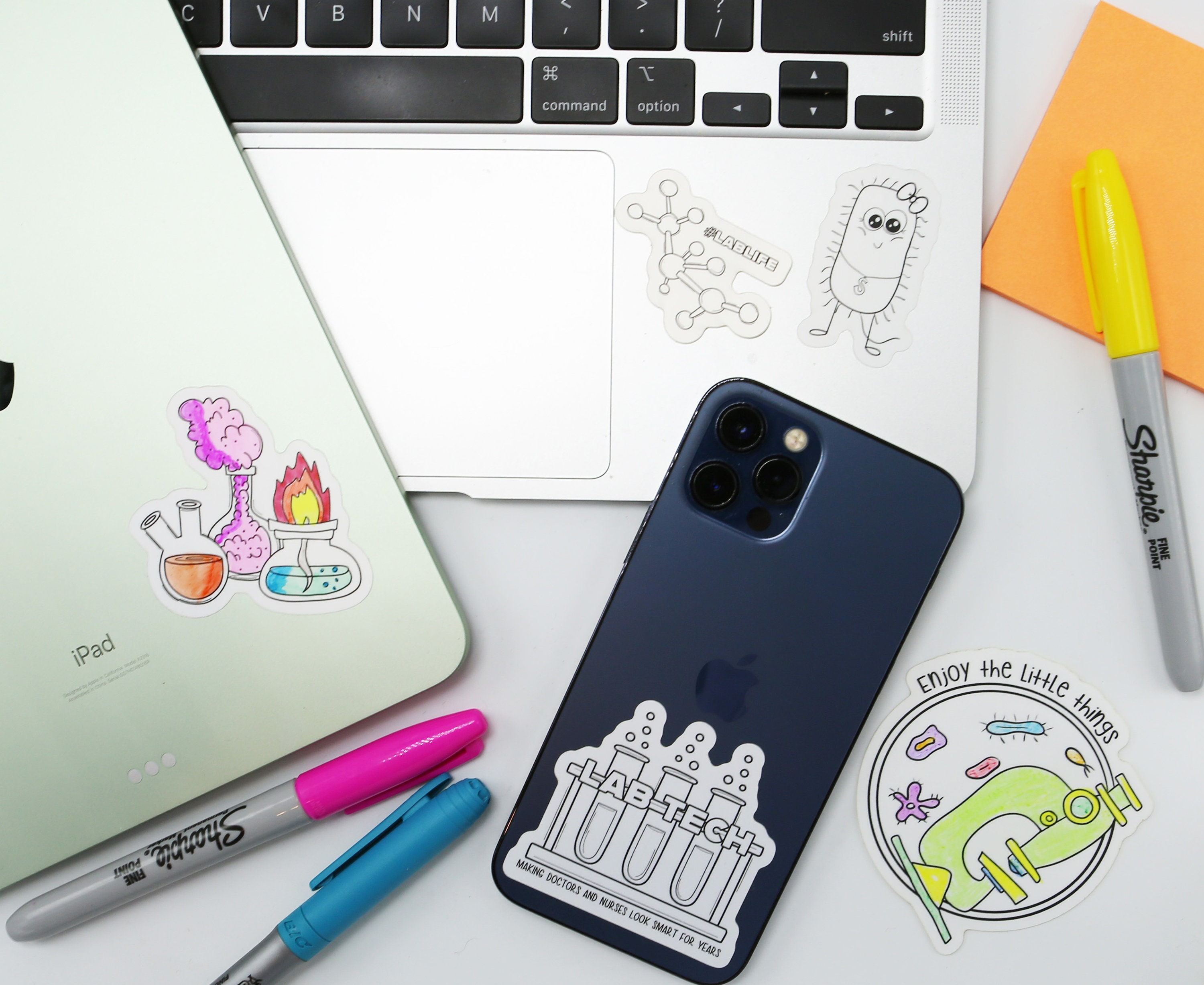 LAB Week "u Color" Sticker Stack, Laboratory Sticker Pack, Color Me Lab ...