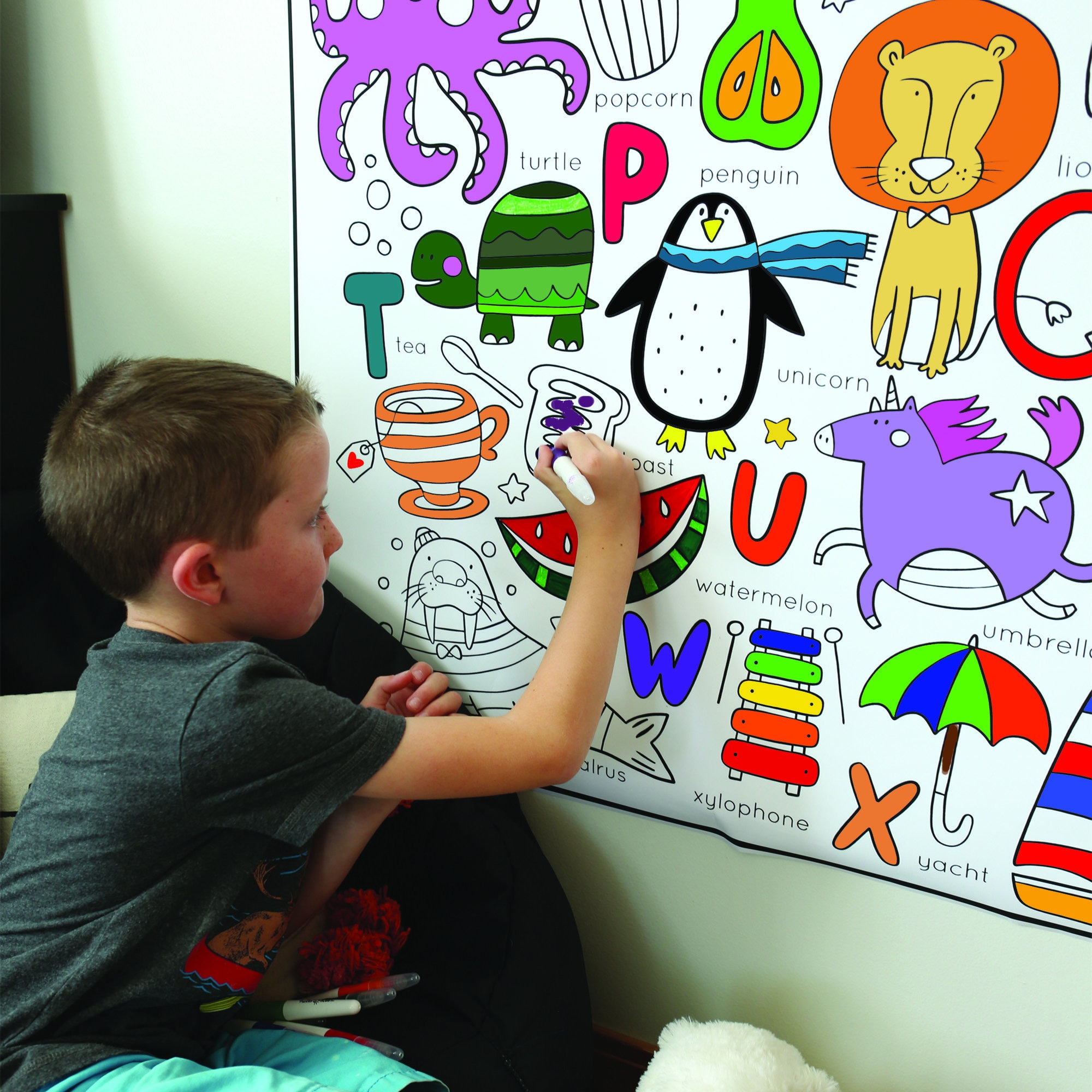 HUGE Coloring Poster–alphabet/abc--coloring Activity for Groups ...