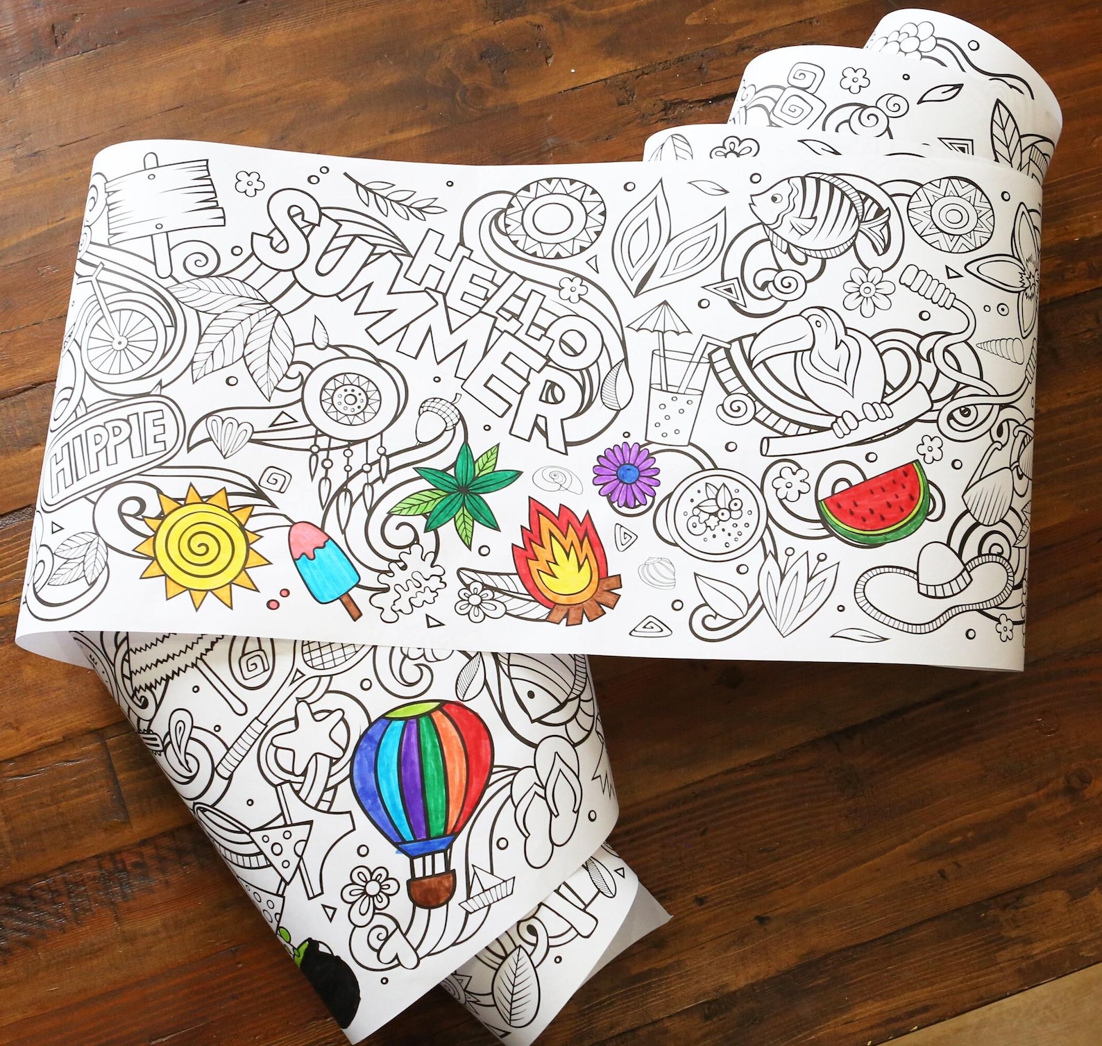 COLORING ROLL–SUMMERTIME--18 Feet by 12 Inches. Yards of Fun for Kids ...
