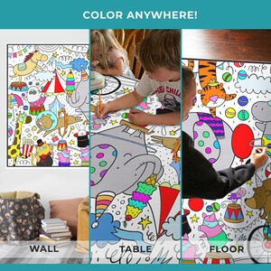 Circus Coloring Page, Giant Coloring Sheet With Name, Circus Coloring ...