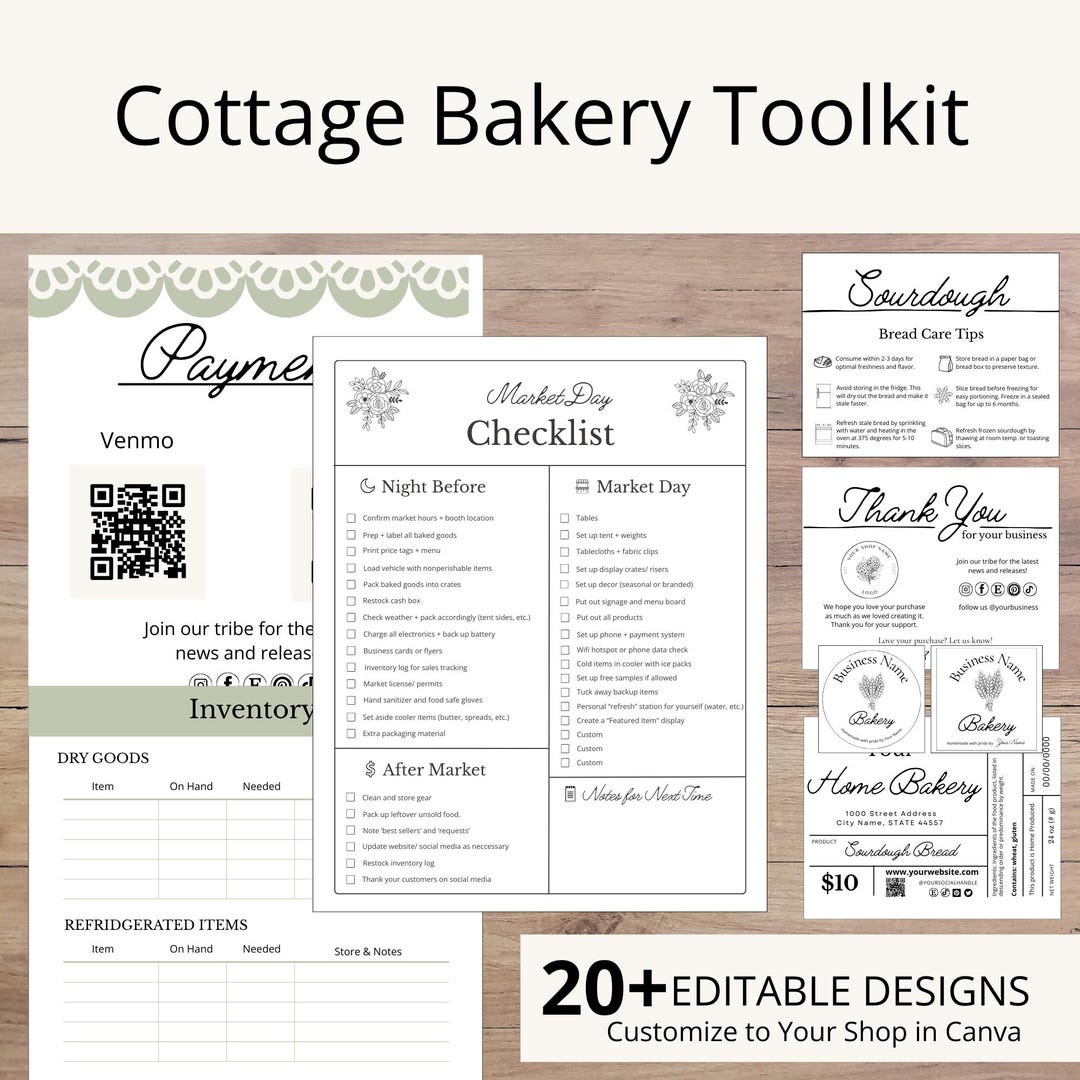 Editable Cottage Food Labels Canva Templates for Home Bakers Farmers ...