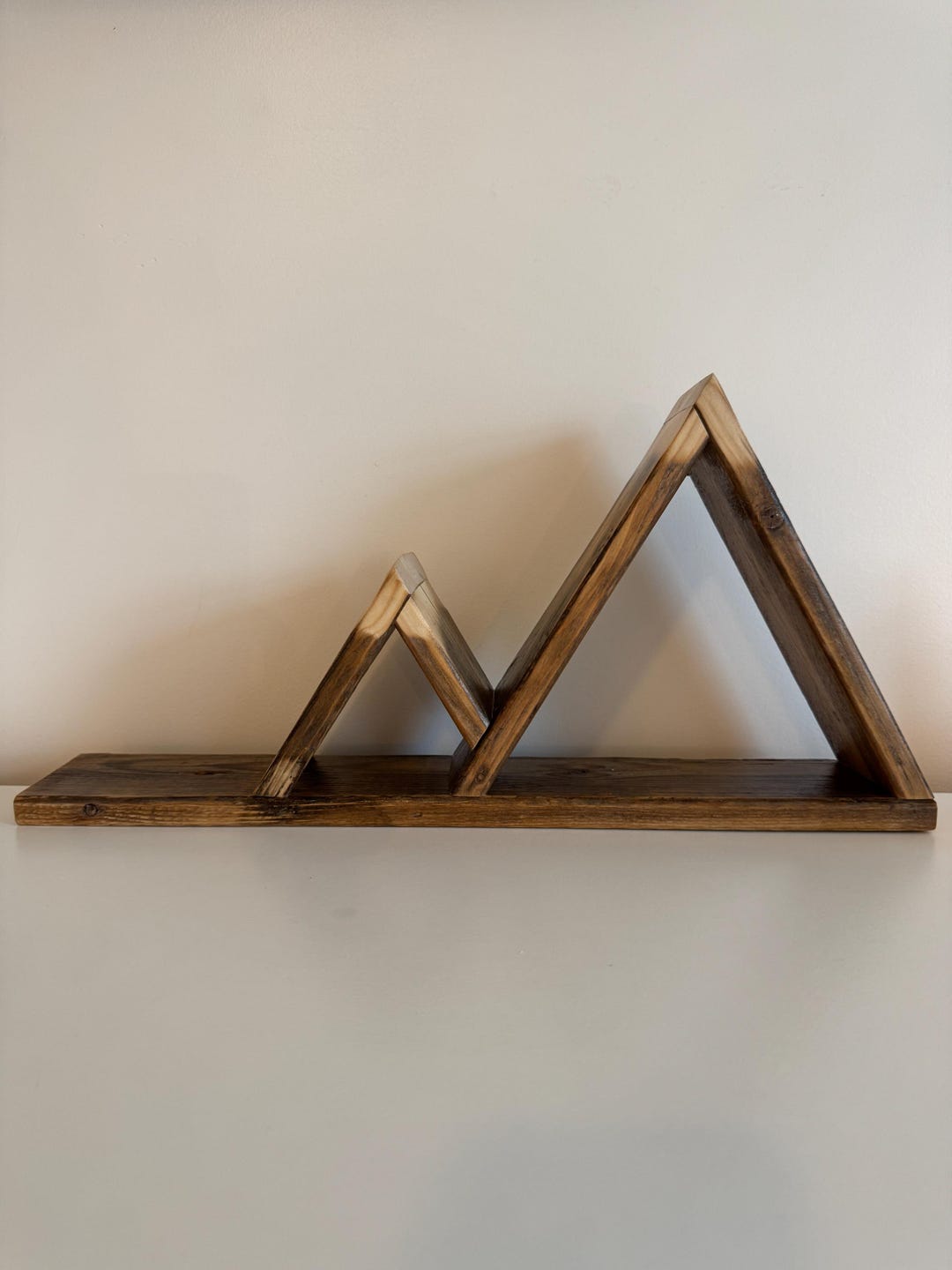 Rustic Wood Mountain Shelf - Two Peak Hanging Small Ledge - Etsy