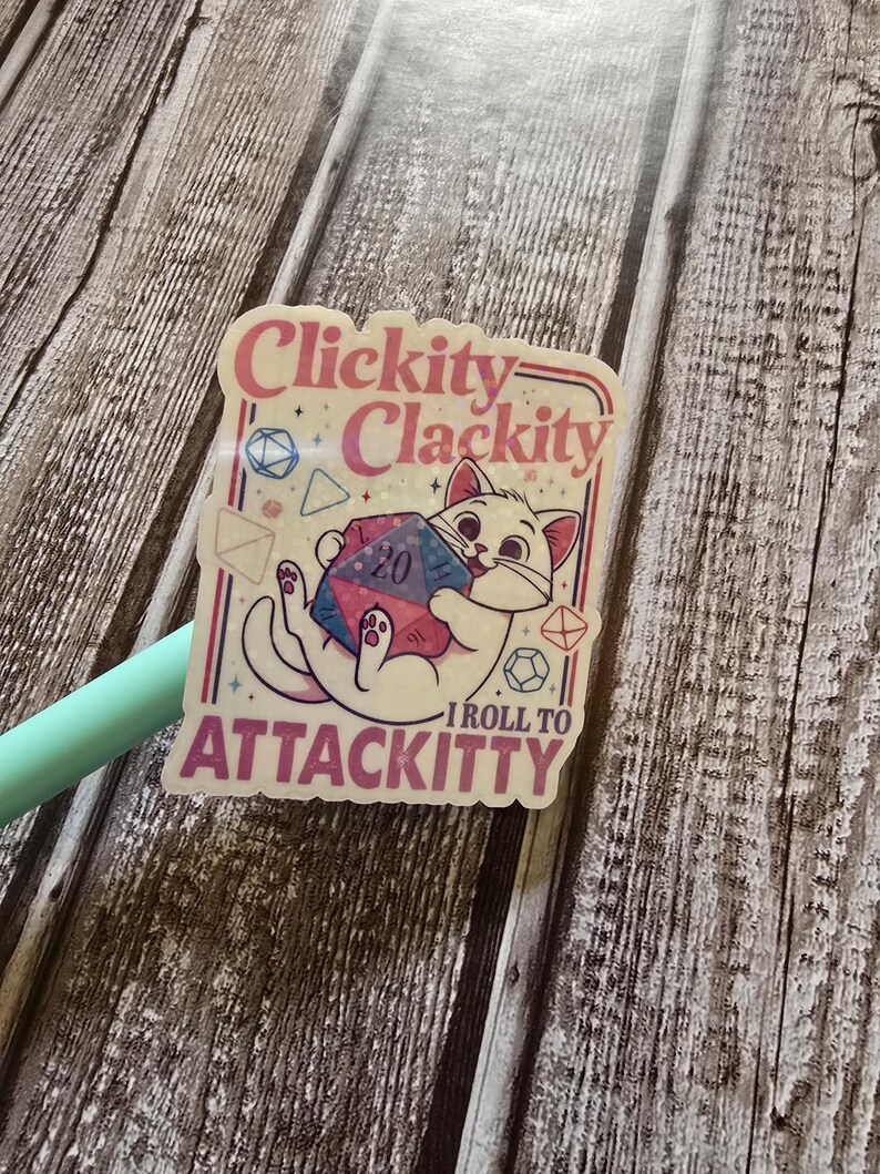 Clickity Clackity I Roll to Attackitty, DND, Kitty, Cat, RPG, Funny ...