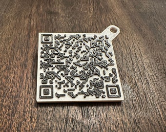 3d Print Qr Code Keychain - Etsy