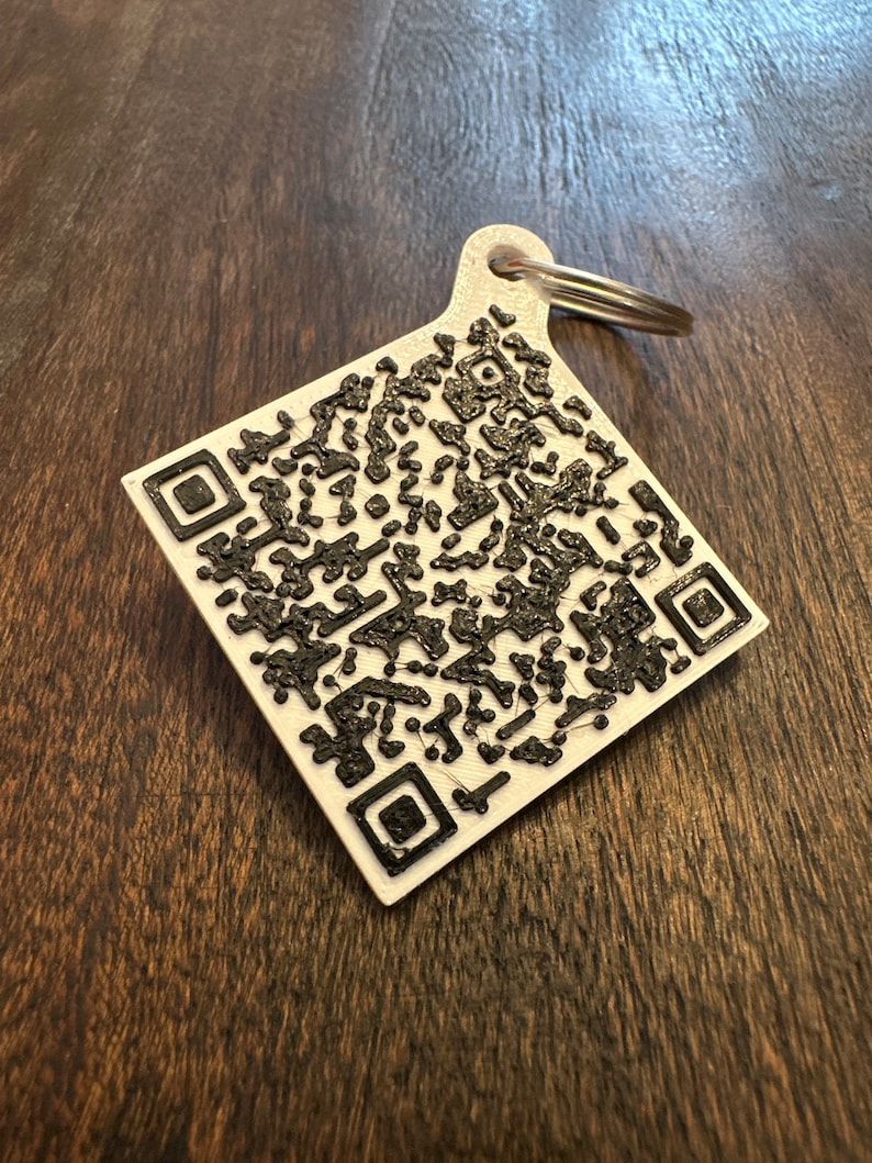 Custom 3D Printed QR Code Keychain With NFC Chip - Etsy