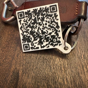Custom 3D Printed QR Code Keychain With NFC Chip - Etsy