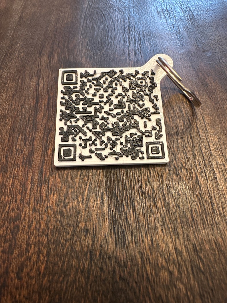 Custom 3D Printed QR Code Keychain With NFC Chip - Etsy