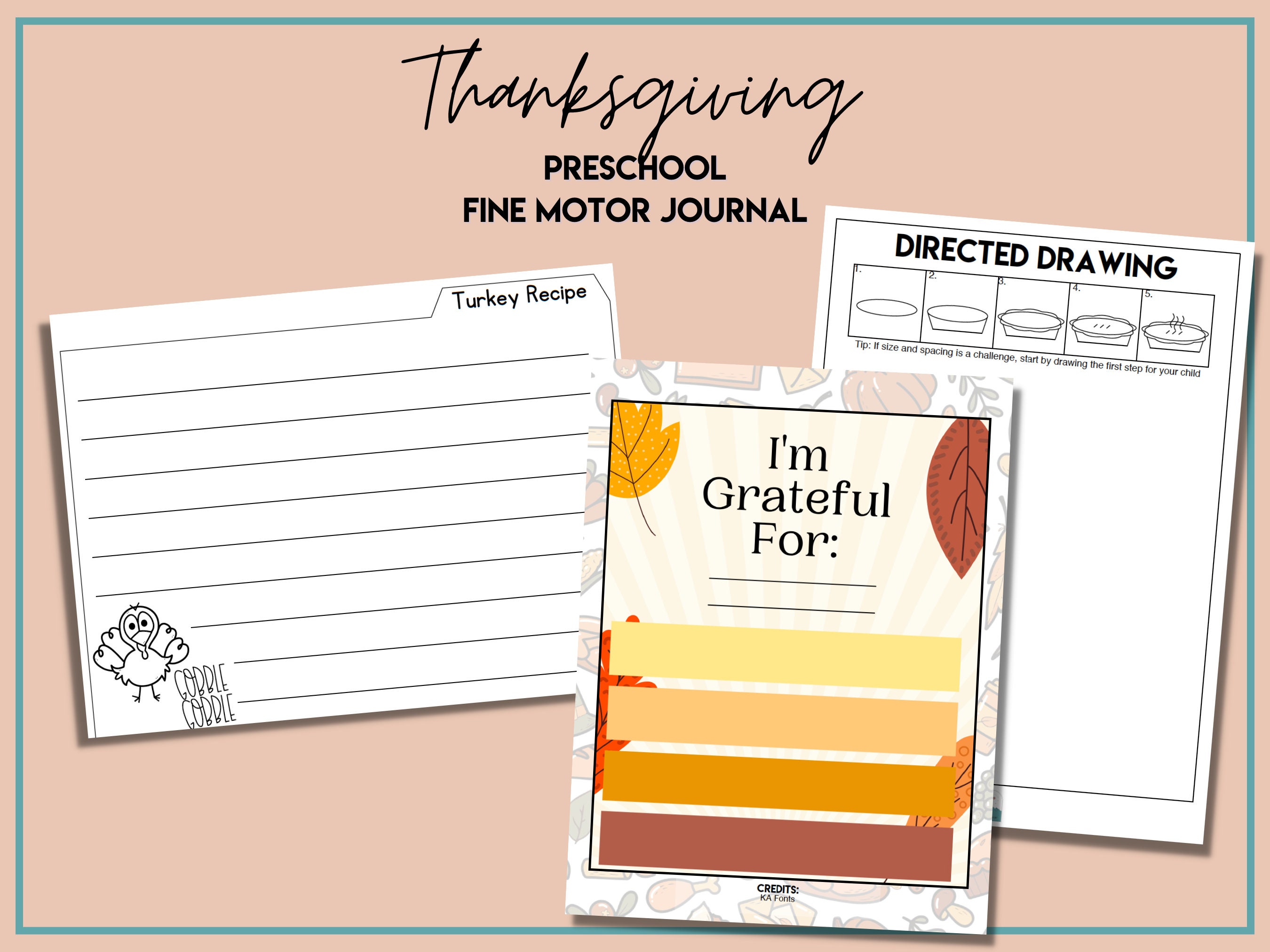 Thanksgiving Preschool Printable | Preschool Fine Motor Journal ...