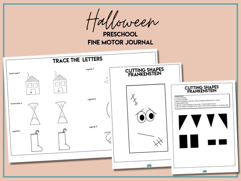 Halloween Preschool Printable | Preschool Fine Motor Journal | Digital ...