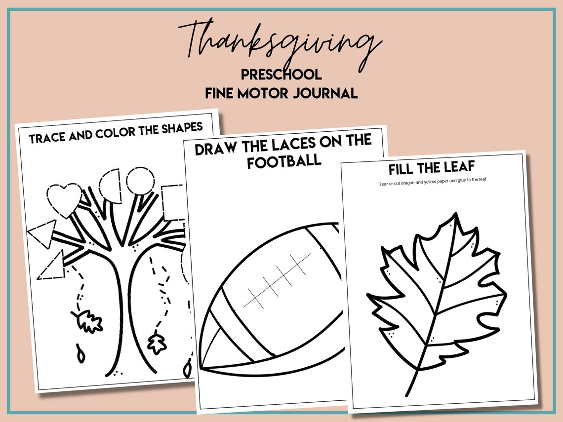 Thanksgiving Preschool Printable Preschool Fine Motor - Etsy