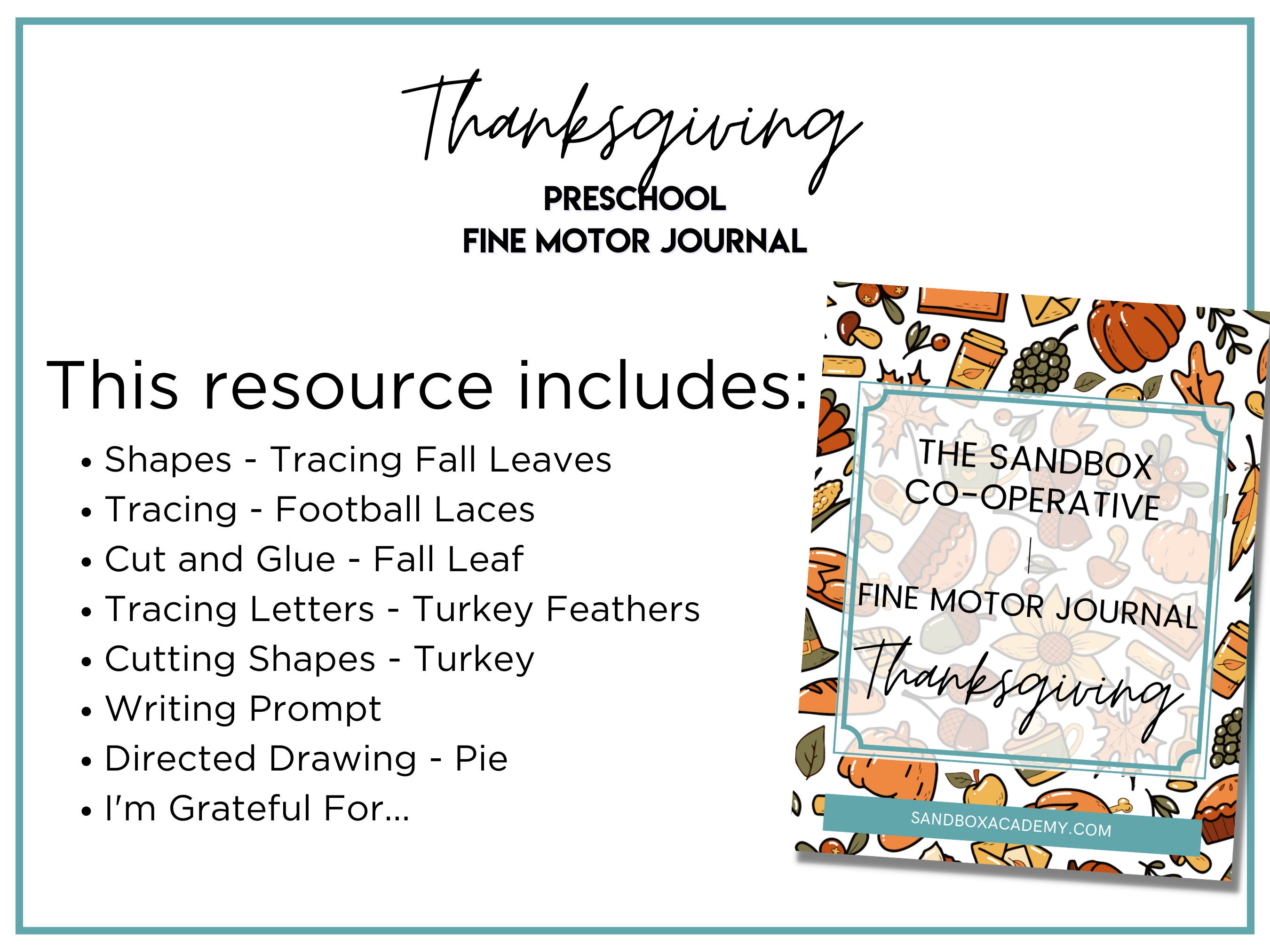 Thanksgiving Preschool Printable | Preschool Fine Motor Journal ...