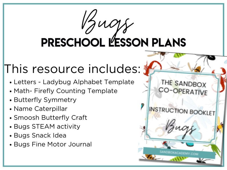 Bugs & Insects Preschool Printable | Preschool Activity Unit | Digital ...