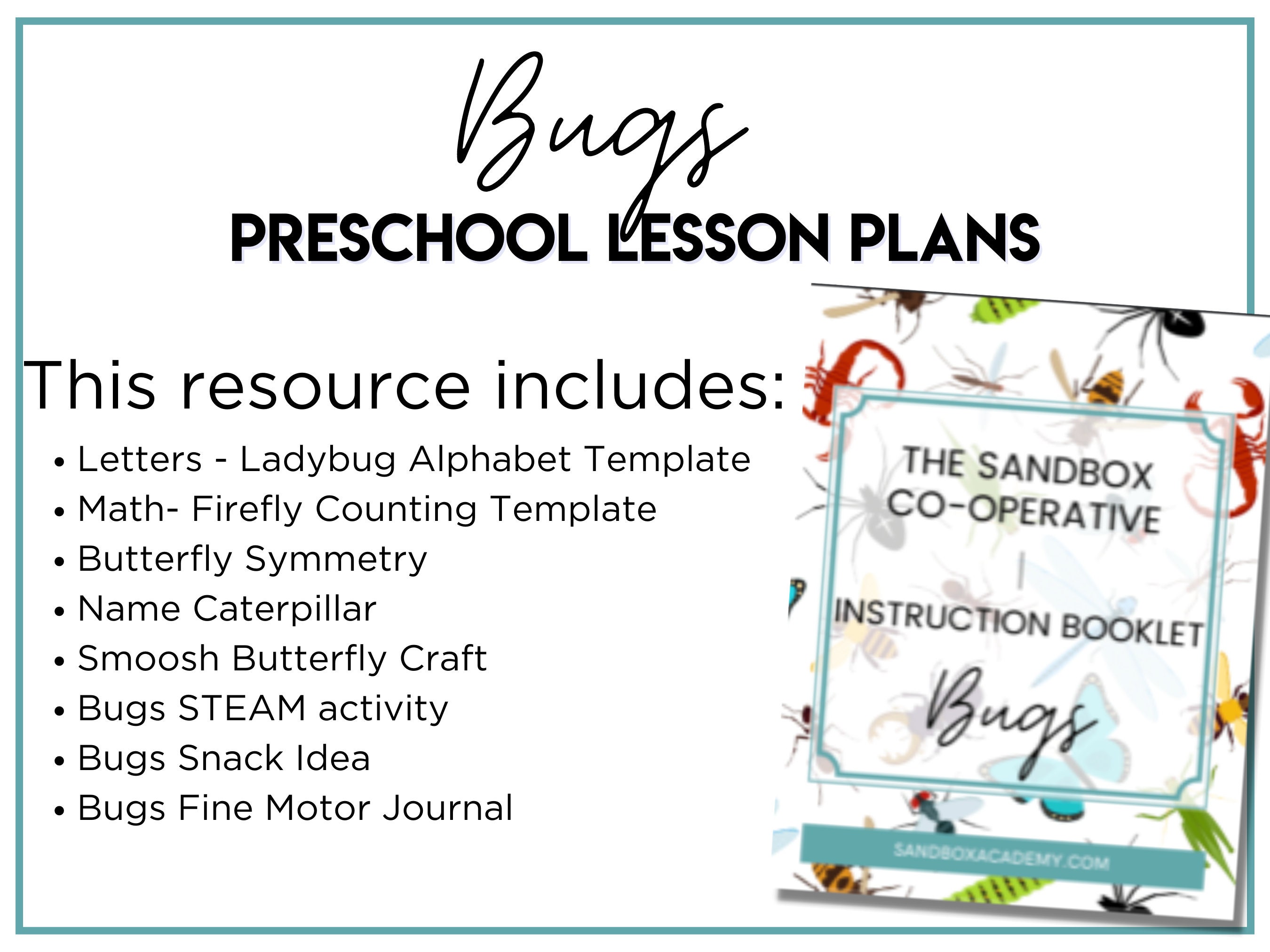 Bugs & Insects Preschool Printable | Preschool Activity Unit | Digital ...