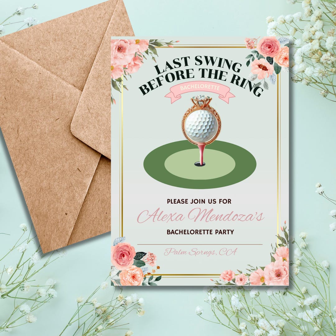 Golf Bachelorette Invitation & Scorecard: Last Swing Before the Ring ...
