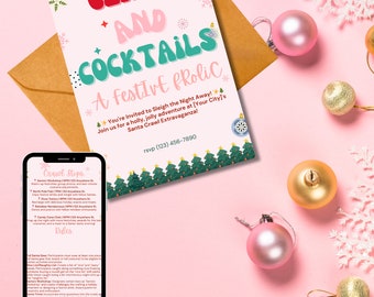 Christmas Crawl Invitation Template, Bar Pub Invite, Editable Canva - Etsy