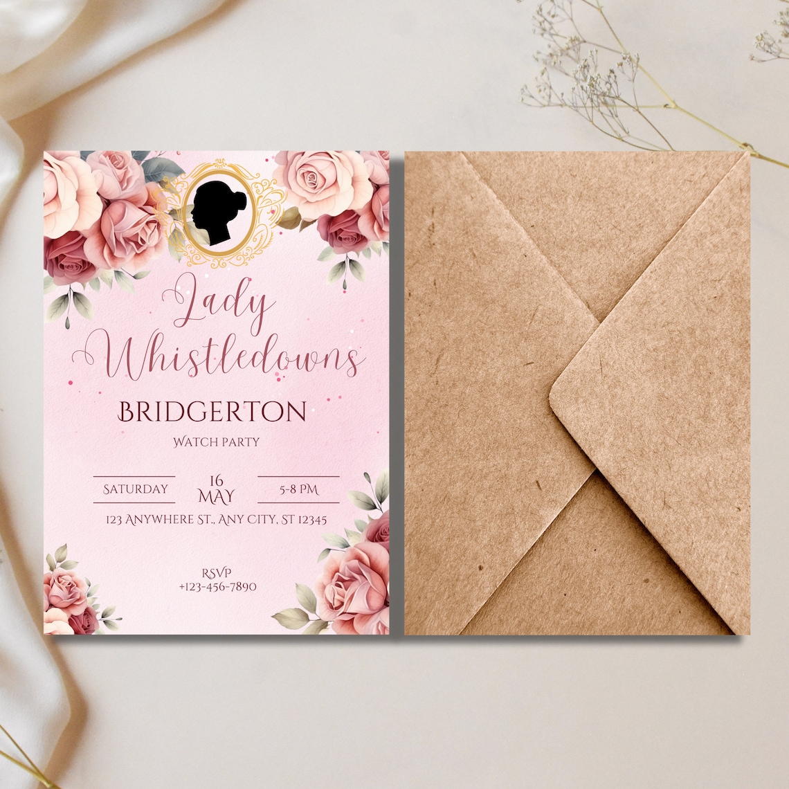 Bridgerton Watch Party Invite, Victorian Birthday Invite, Tea Party ...