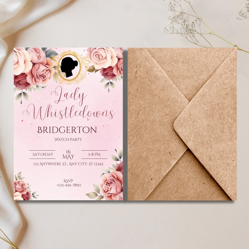 Bridgerton Watch Party Invite, Victorian Birthday Invite, Tea Party ...