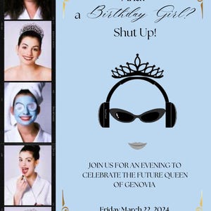 Princess Diaries Birthday Invite/princess Themed Party/genovia/birthday ...