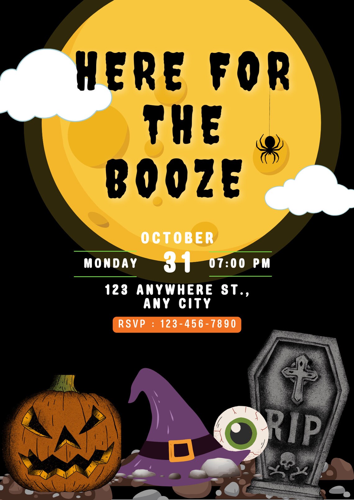 Here for the Booze Bar Crawl & Cocktail Party Invitation - Etsy