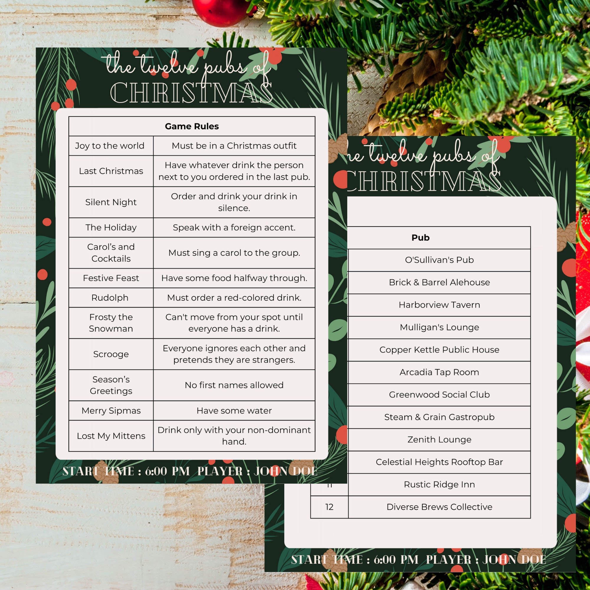 Custom 12 Pubs of Christmas Pub Crawl Invitation & Template - Etsy