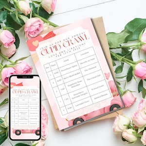 Galentine's Day, Valentine's Bar Crawl Invitation Template, Cupid Crawl ...