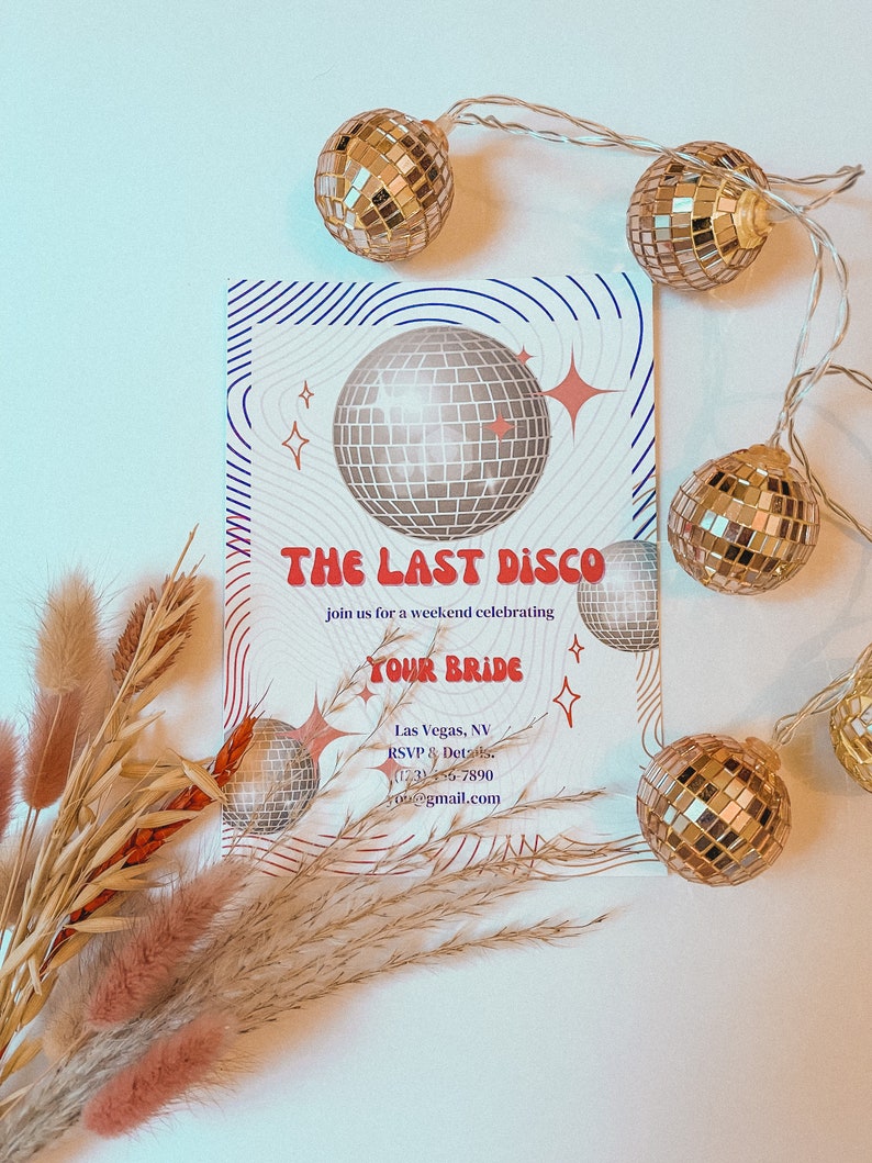 Editable the Last Disco Bachelorette Party Invitation - Etsy