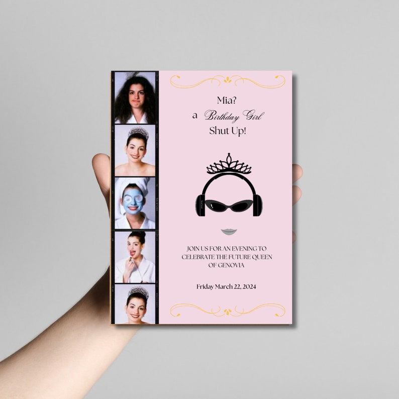 Princess Diaries Birthday Invite/princess Themed Party/genovia/birthday ...