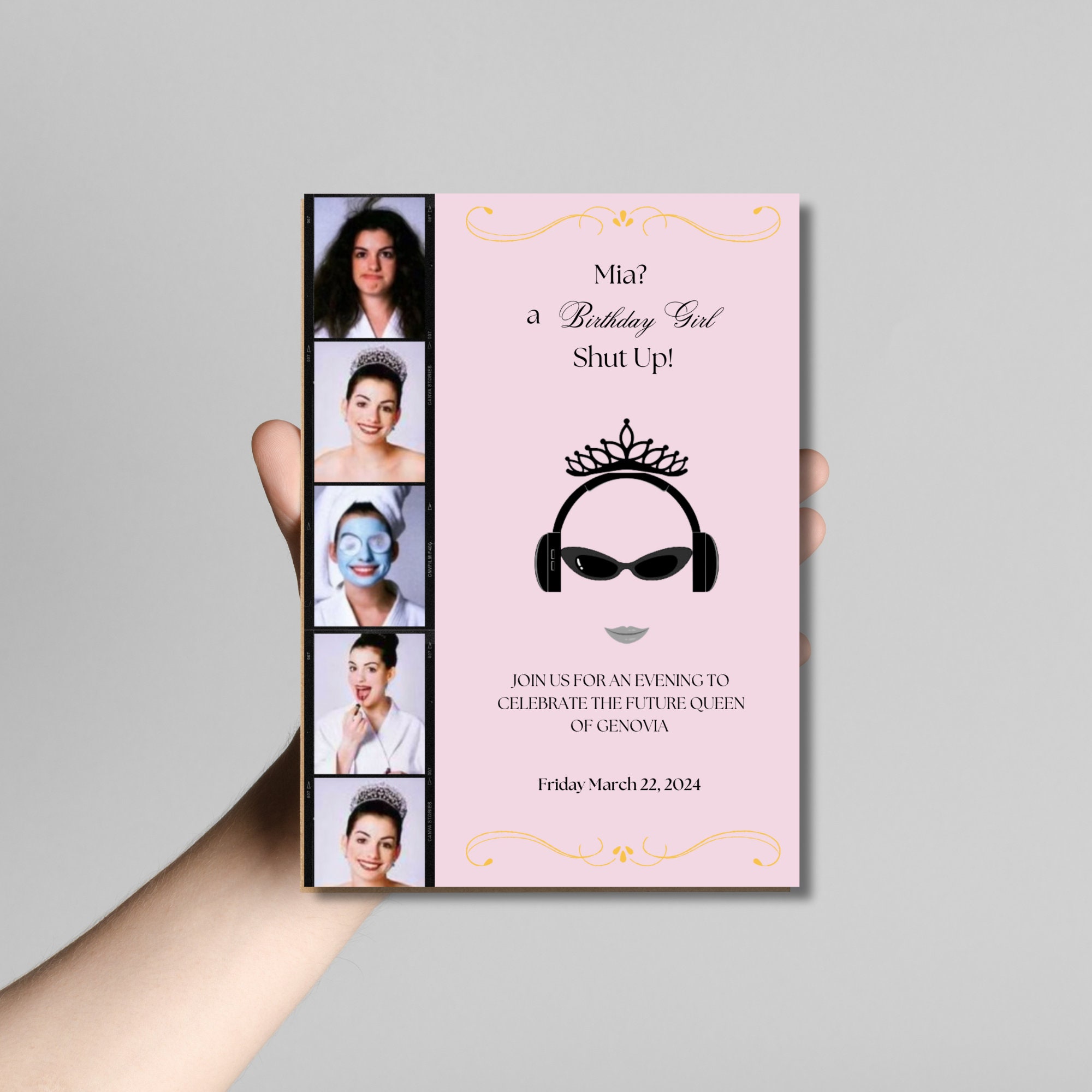 Princess Diaries Birthday Invite/princess Themed Party/genovia/birthday ...