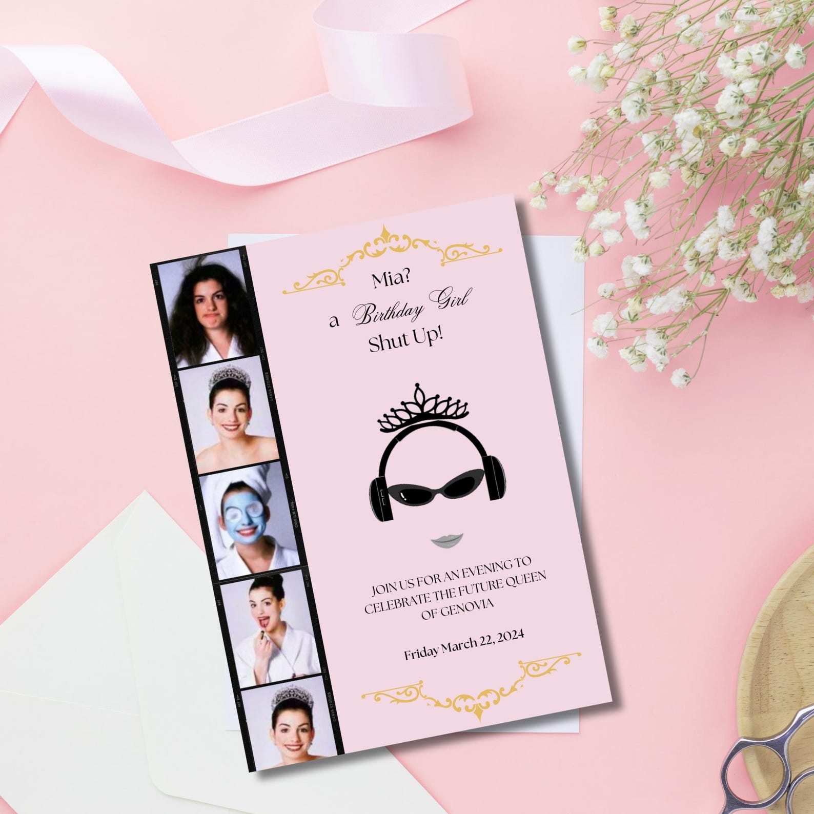 Princess Diaries Birthday Invite/princess Themed Party/genovia/birthday ...