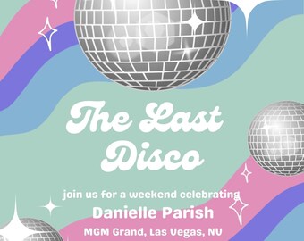 Editable the Last Disco Bachelorette Party Invitation - Etsy
