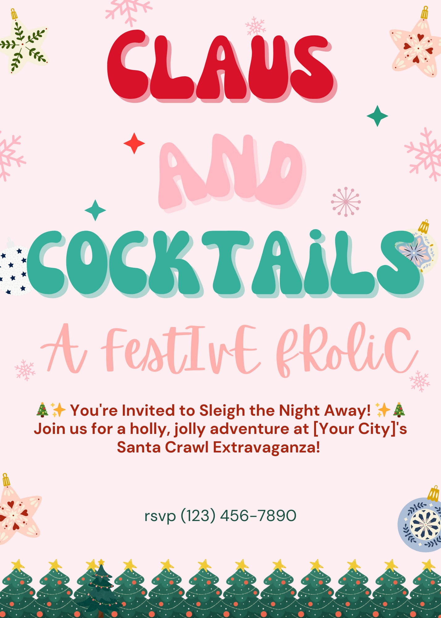 Santa Crawl Invitation: Customizable Christmas Pub Crawl (digital ...