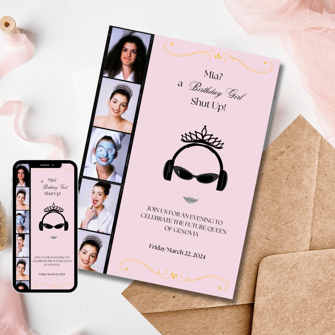 Princess Diaries Birthday Invite/princess Themed Party/genovia/birthday ...